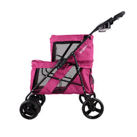 Ibiyaya Double Decker Pet Stroller for Multiple Pets - Red Violet ...